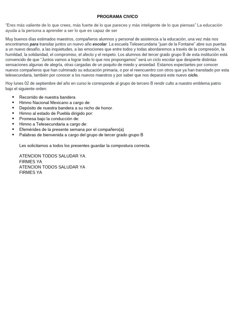 Programa Civico Septiembre | PDF