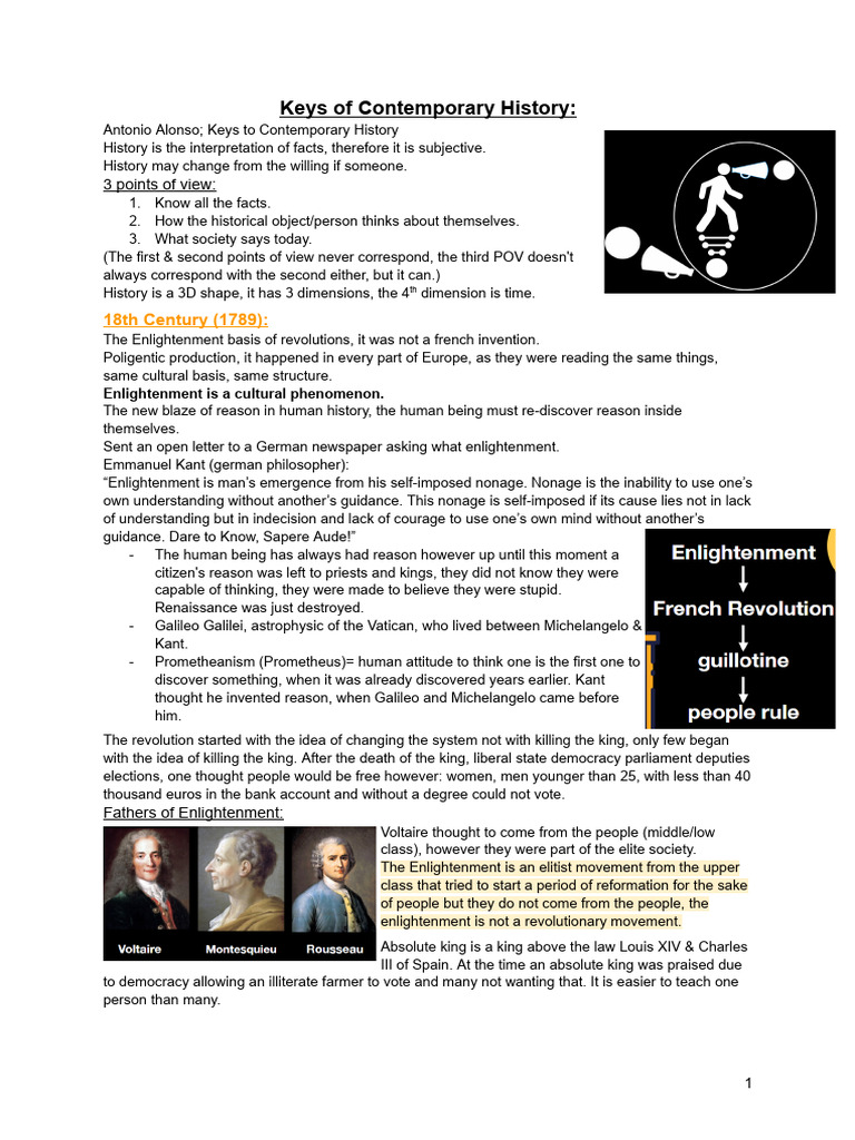Keys of Contemporary History Notes | PDF | Vladimir Lenin | Socialism