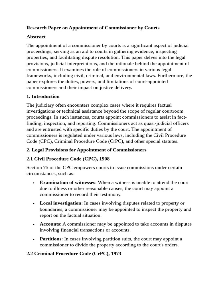 Court-Appointed Commissioners Explained | PDF | Judgment (Law) | Justice