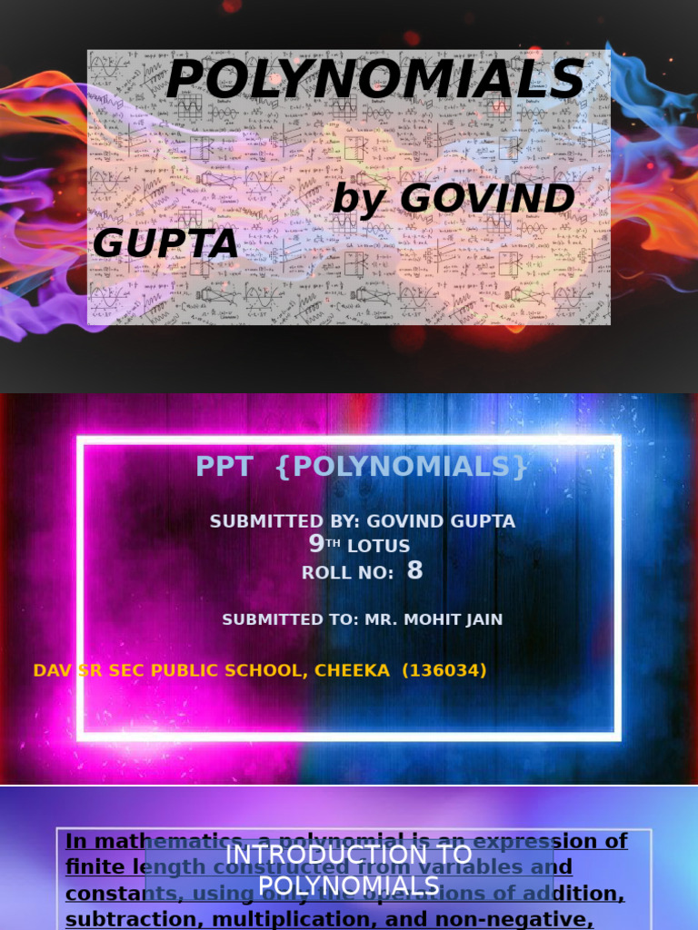 Polynomials PPT BY GOVIND GUPTA | PDF