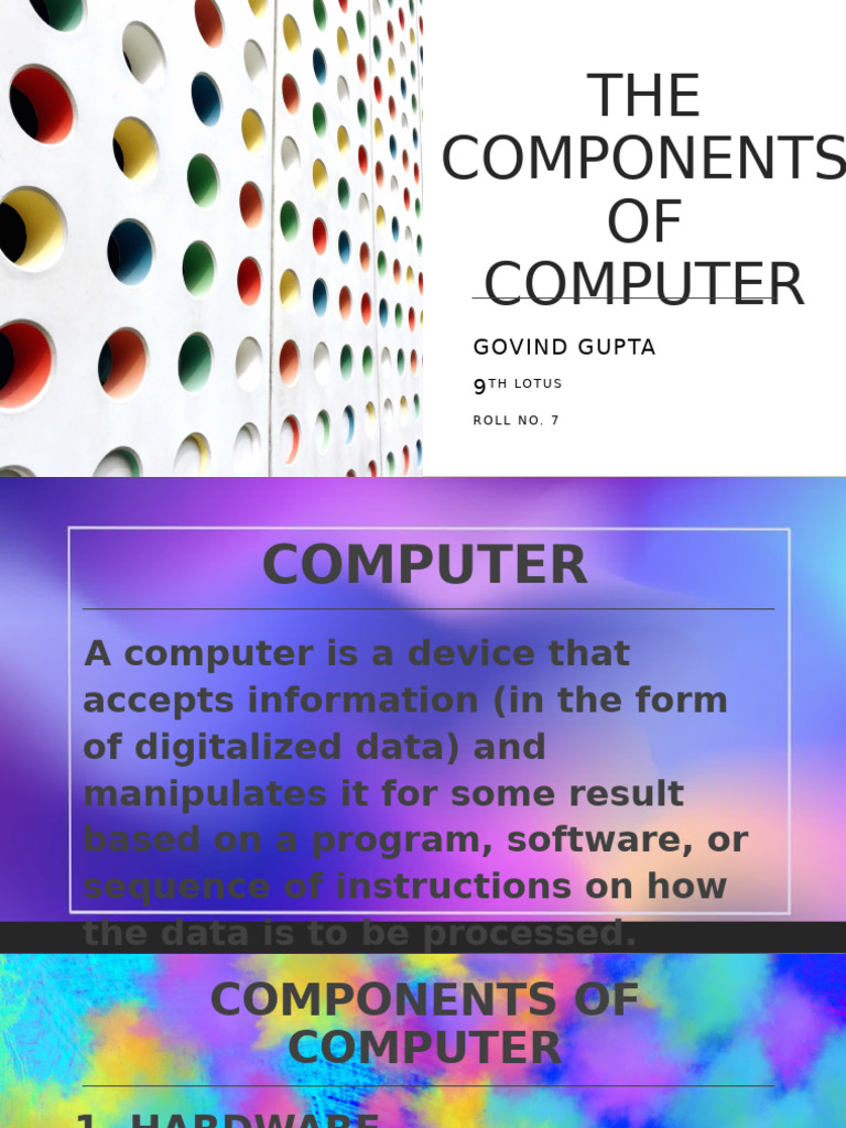The Components of Computer PPT by Govind Gupta | PDF