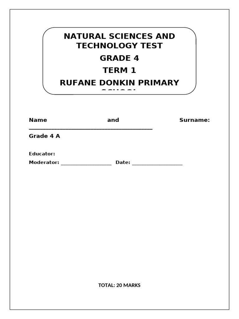 Gr. 4 NS + Tech T1 | PDF | Zoology