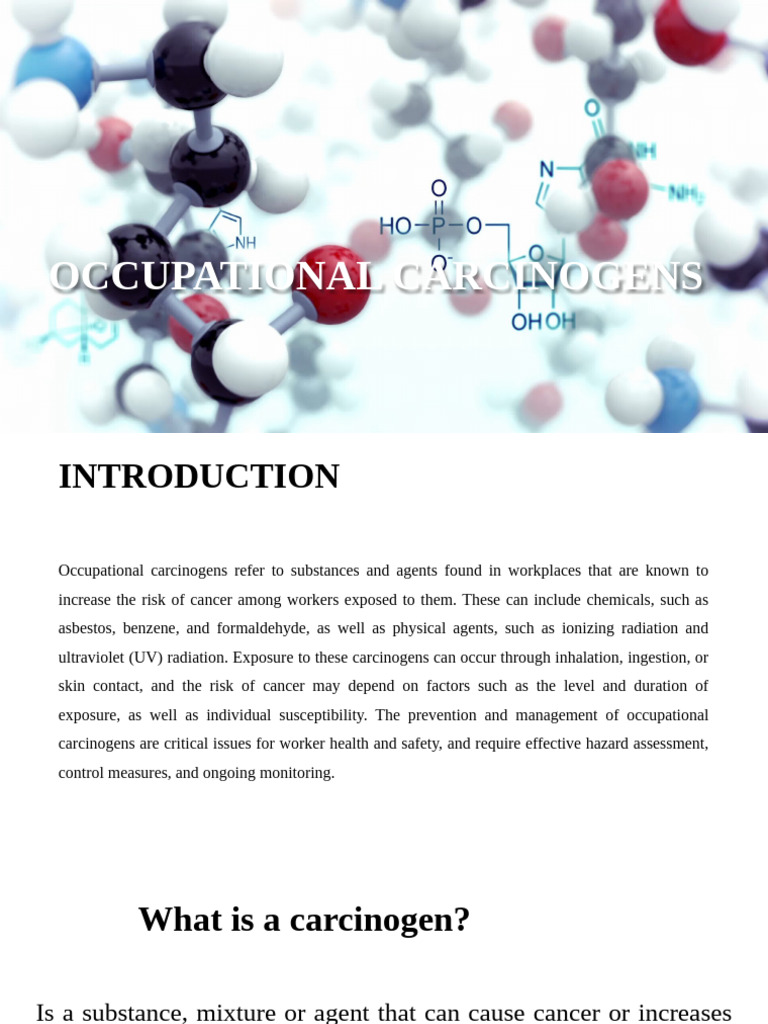 Lecturer 9 Occupational cancers | PDF | Carcinogen | Cancer