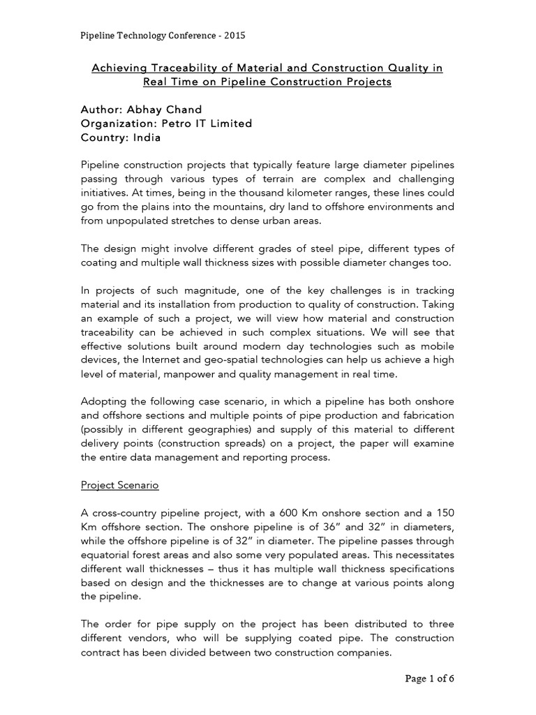 Achieving Traceability of Material and Construction Quality in Real ...