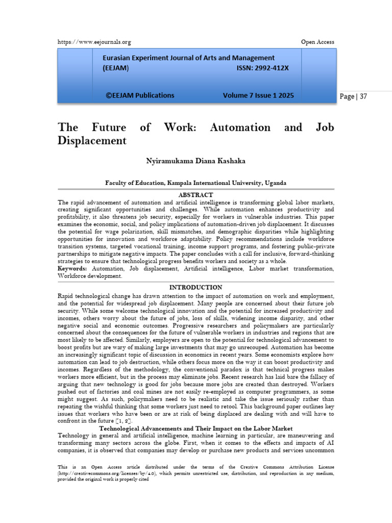 The Future of Work: Automation and Job Displacement (www.kiu.ac.ug ...