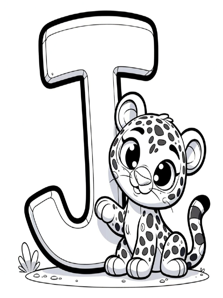 Letter J en Jaguar Kleurplaat | PDF