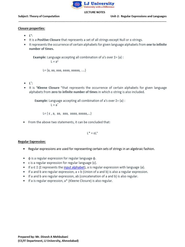 Unit-2_TOC | PDF | Regular Expression | Theoretical Computer Science