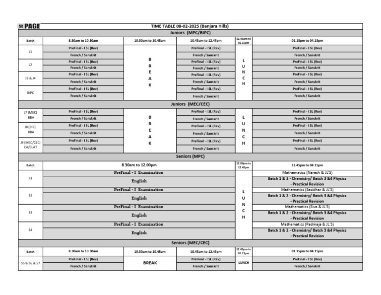 JR & SR Timetable 08-02-2025 | PDF
