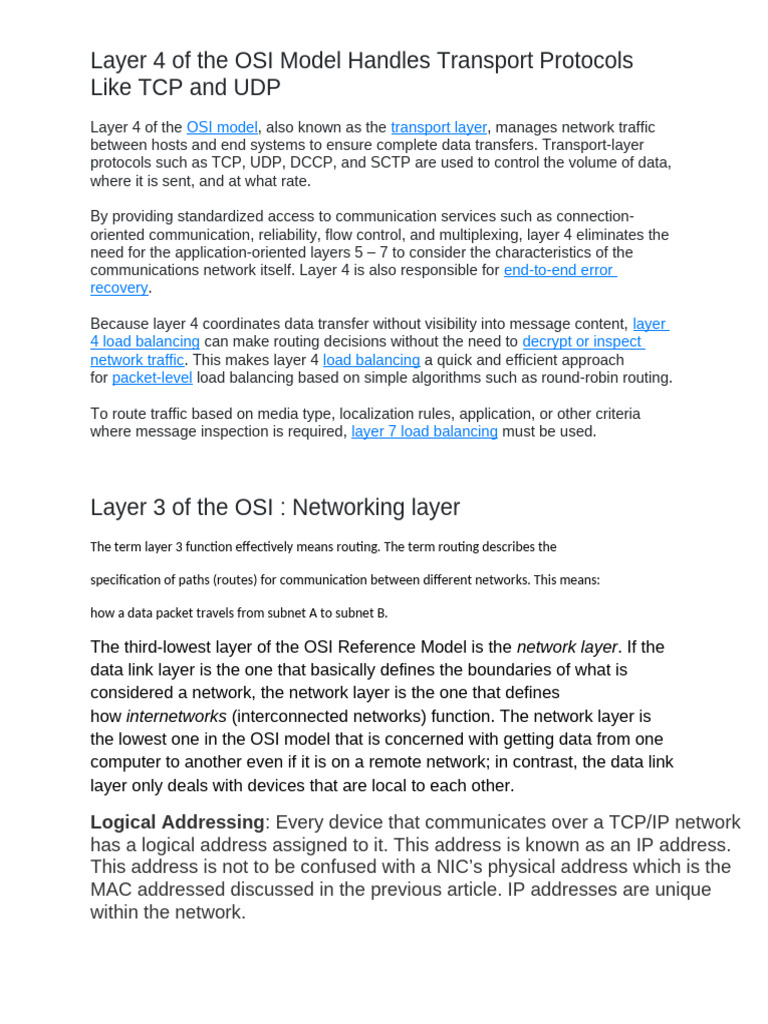 OSI Layers | PDF | Computer Network | Osi Model