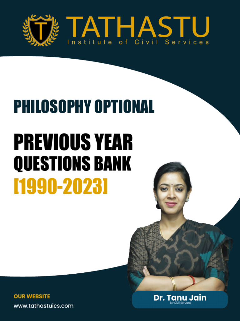 Philosophy Optional Questions Bank 1990-2023 | PDF | Immanuel Kant | A ...