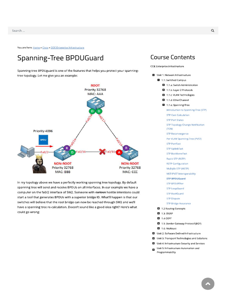 Spanning-Tree BPDUGuard | PDF