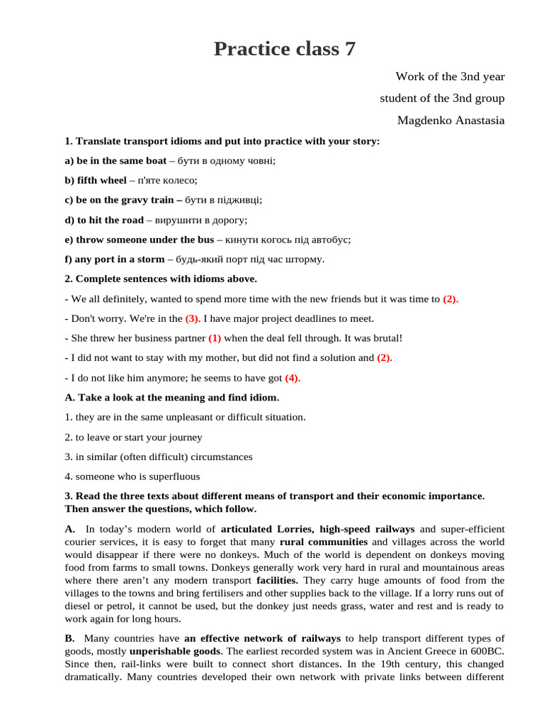 Practice class 7 | PDF | Rail Transport | Hyperloop