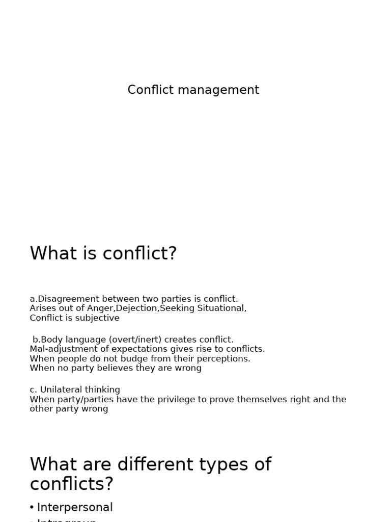 Conflict Management | PDF | Conflict Resolution | Conflict (Process)