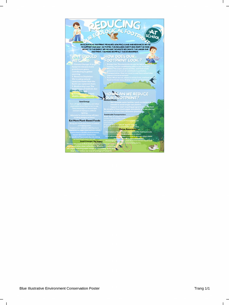 Blue Illustrative Environment Conservation Poster | PDF