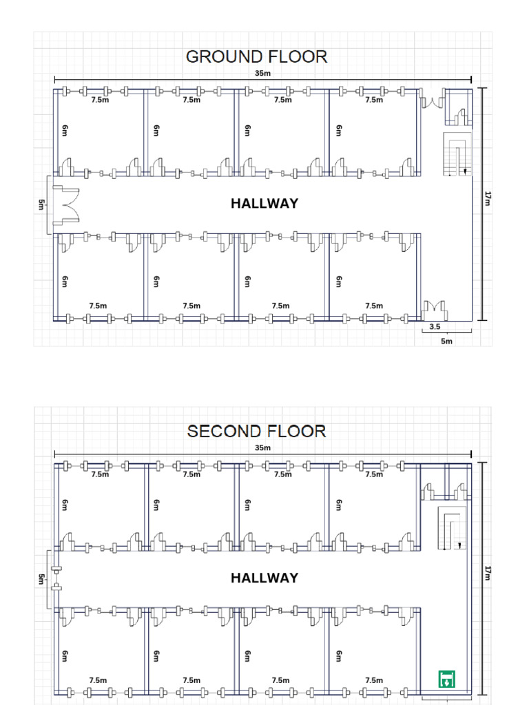 Hallway Dimensions and Layout Details | PDF