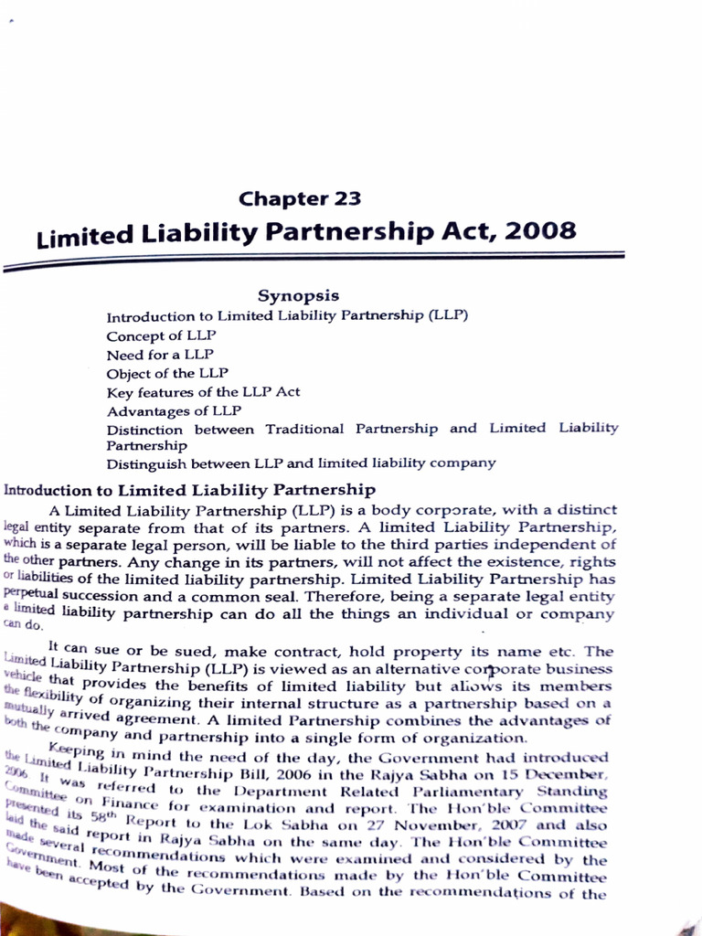 Limited Liability Partnership LLP | PDF