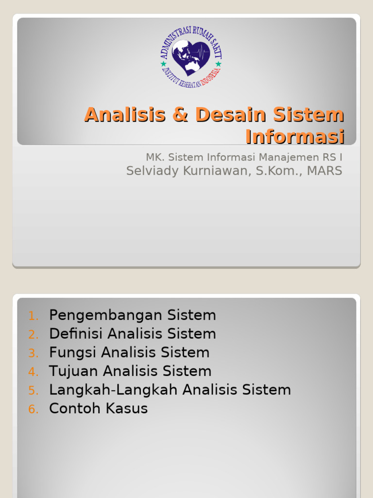 Analisis dan Desain Sistem Informasi RS | PDF