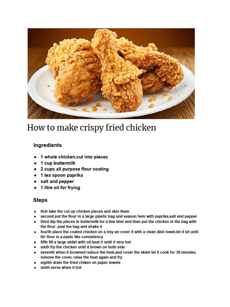 Crispy Fried Chicken Recipe Guide | PDF