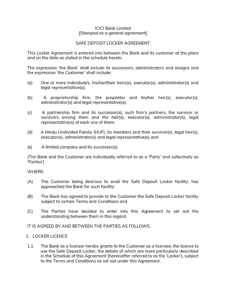 Locker Agreement Final Version | PDF | License | Legal Liability