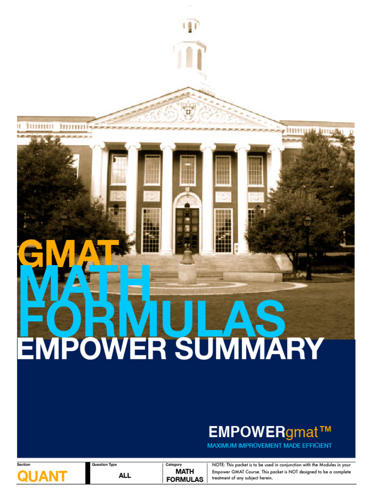 EMPOWERgmat Math Formulas | PDF | Mathematics
