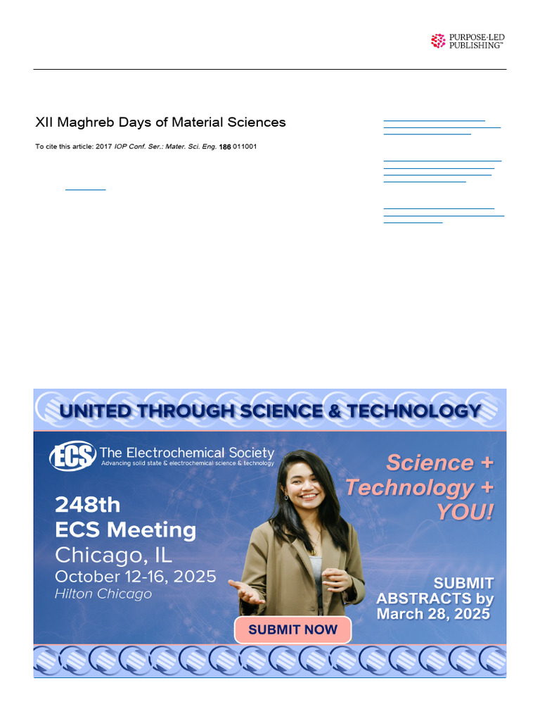 2017 IOP Conf. Ser. Mater. Sci. Eng. 186 011001 | PDF | Morocco | Science