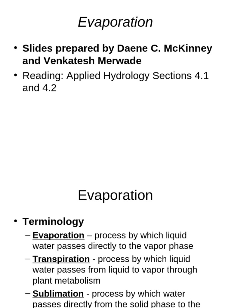 Evaporation | PDF | Transport Phenomena | Evaporation