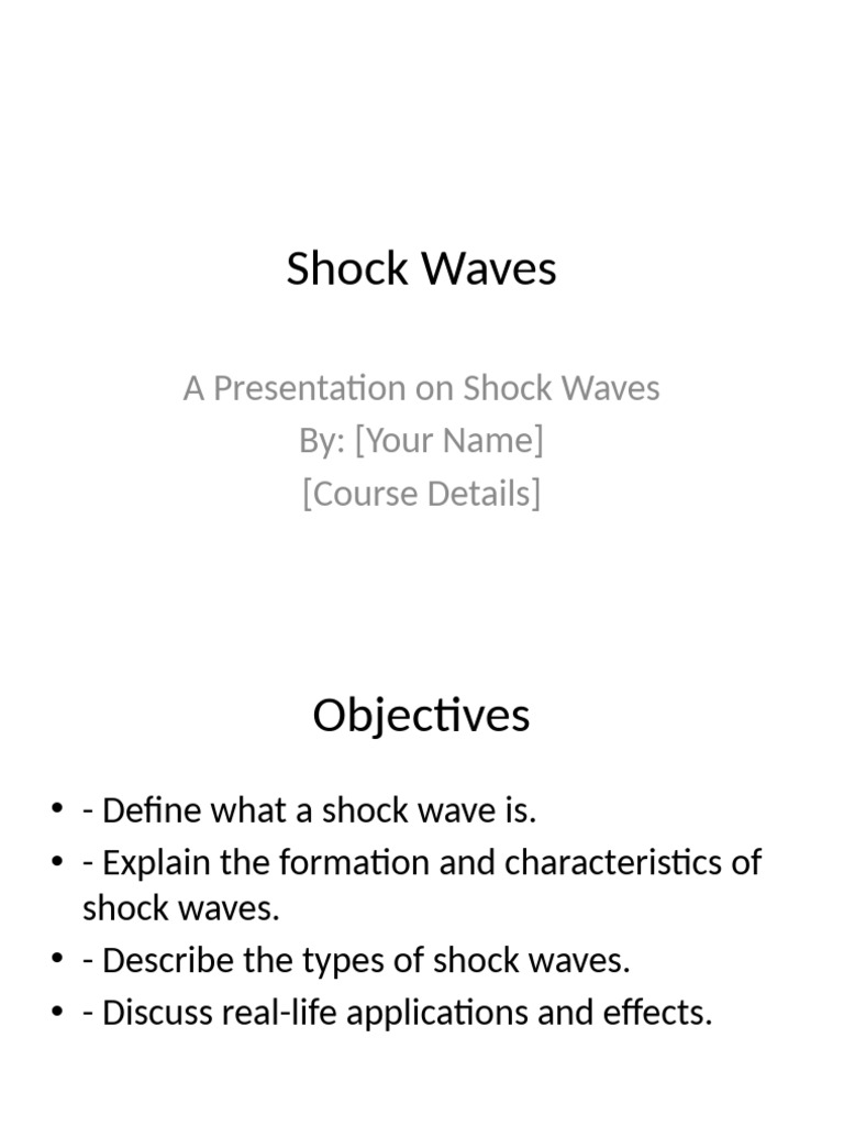 Understanding Shock Waves: Types & Applications | PDF