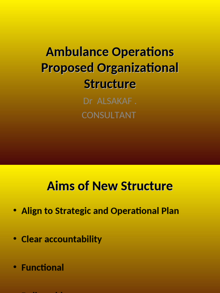 Ambulance Operations Organizational Structure | PDF | Health Care