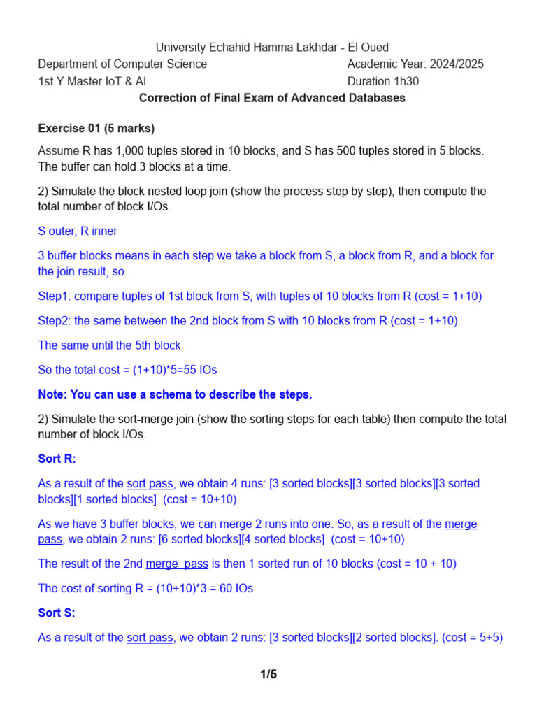 Correction of Final Exam 24-25 | PDF | Data Management | Computer Data