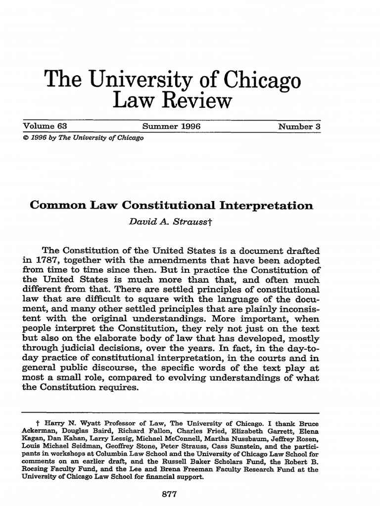 Common Law Constitutional Interpretation | PDF | Common Law | Jurisprudence