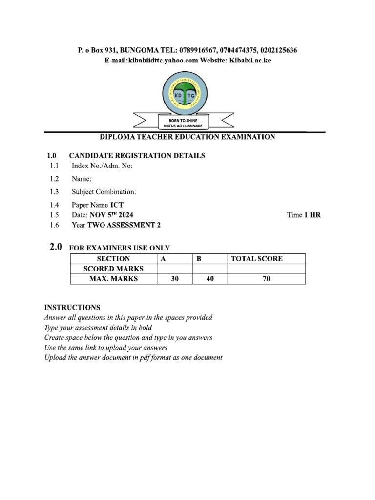 Ict Year Two Assessment | PDF