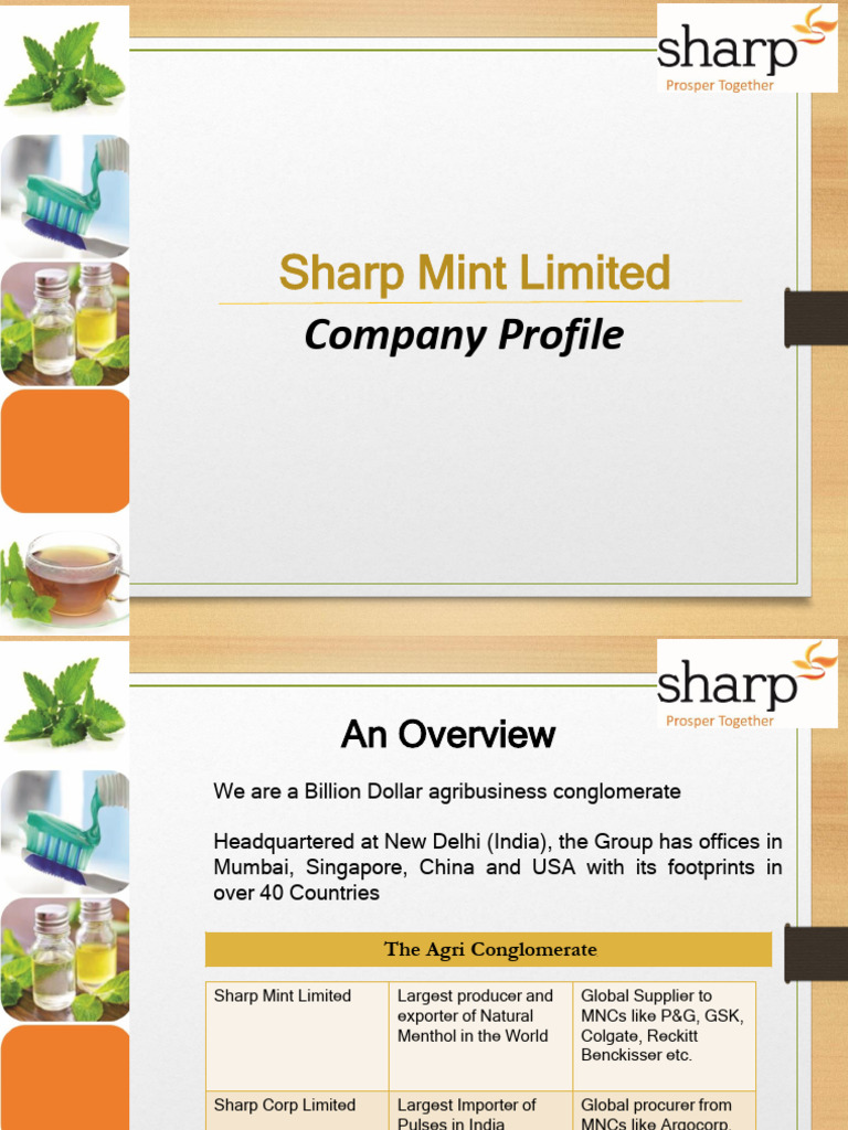Company Profile Sharp Mint | PDF | Mentha