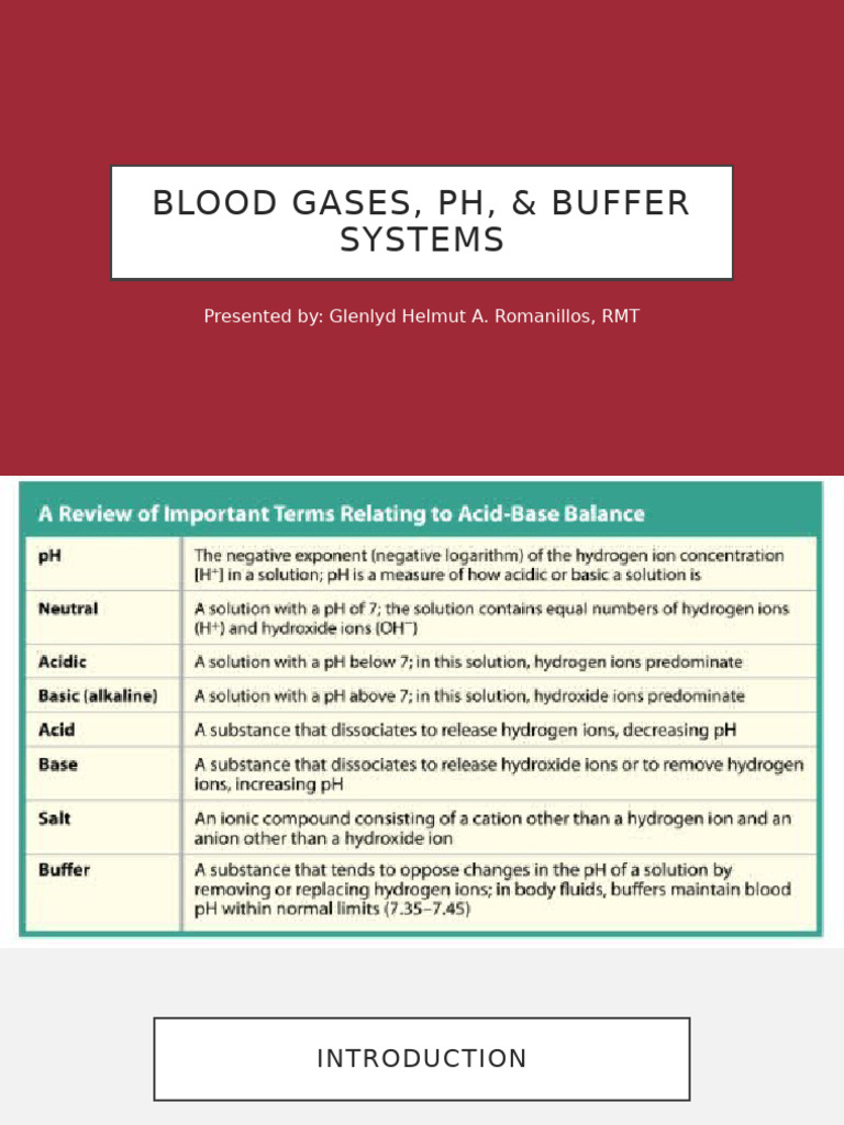 Blood Gases, PH, & Buffer Systems Cc2 Summer 22-23 | PDF | Analytical Chemistry | Intensive Care ...