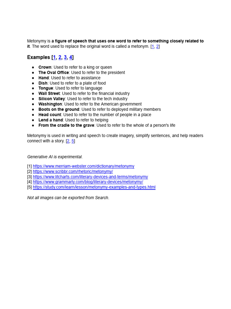 Metonymy: Definition and Examples | PDF