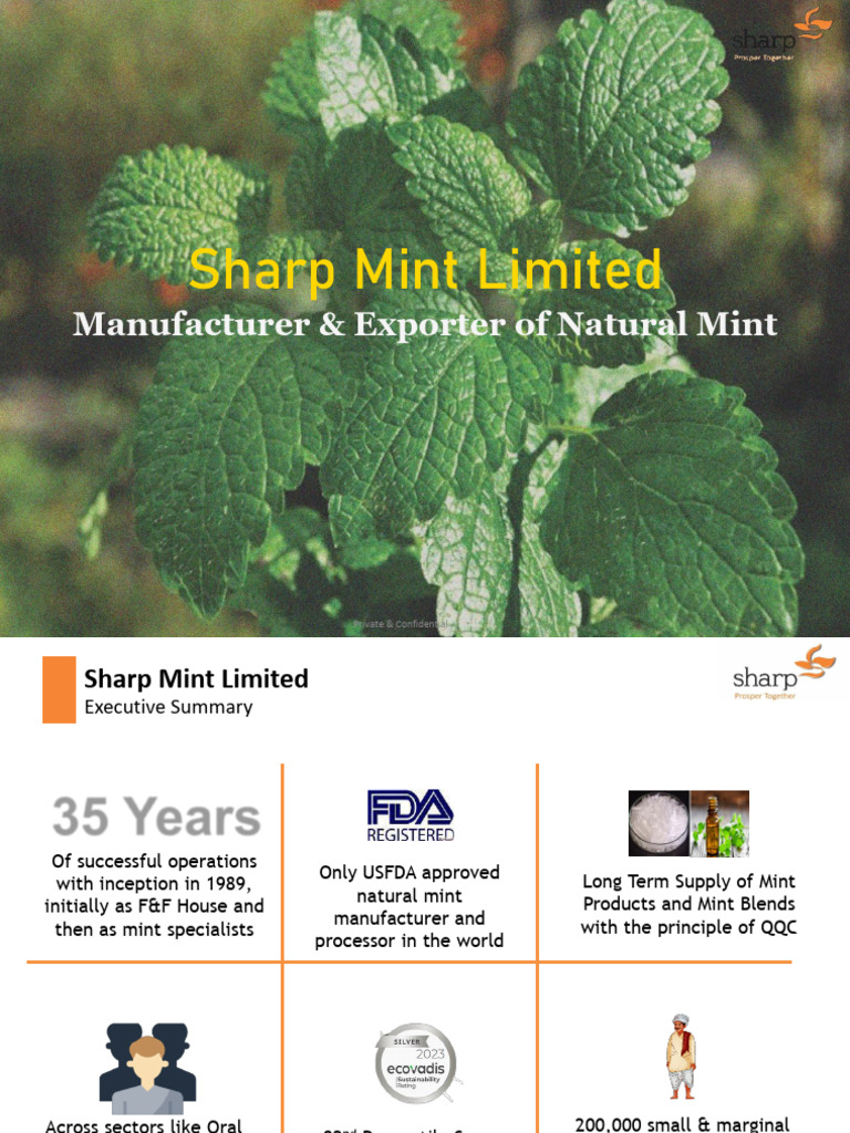 Sharp Mint Limited Brief Profile Summary | PDF | Mentha