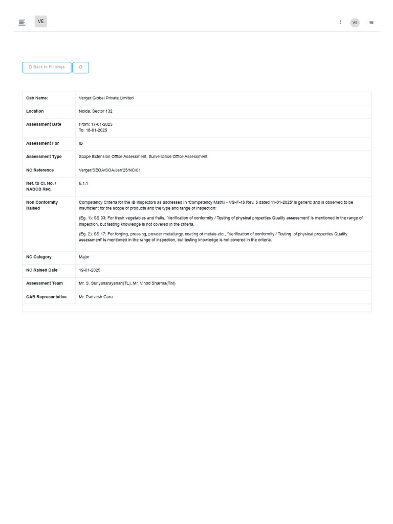 Event Non Conformity Major 1 | PDF