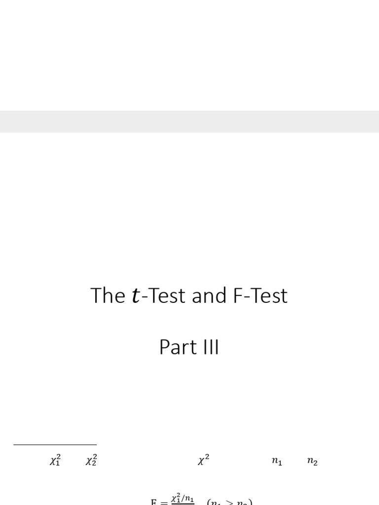 t Test F Test 7.3 | PDF | F Test | Variance