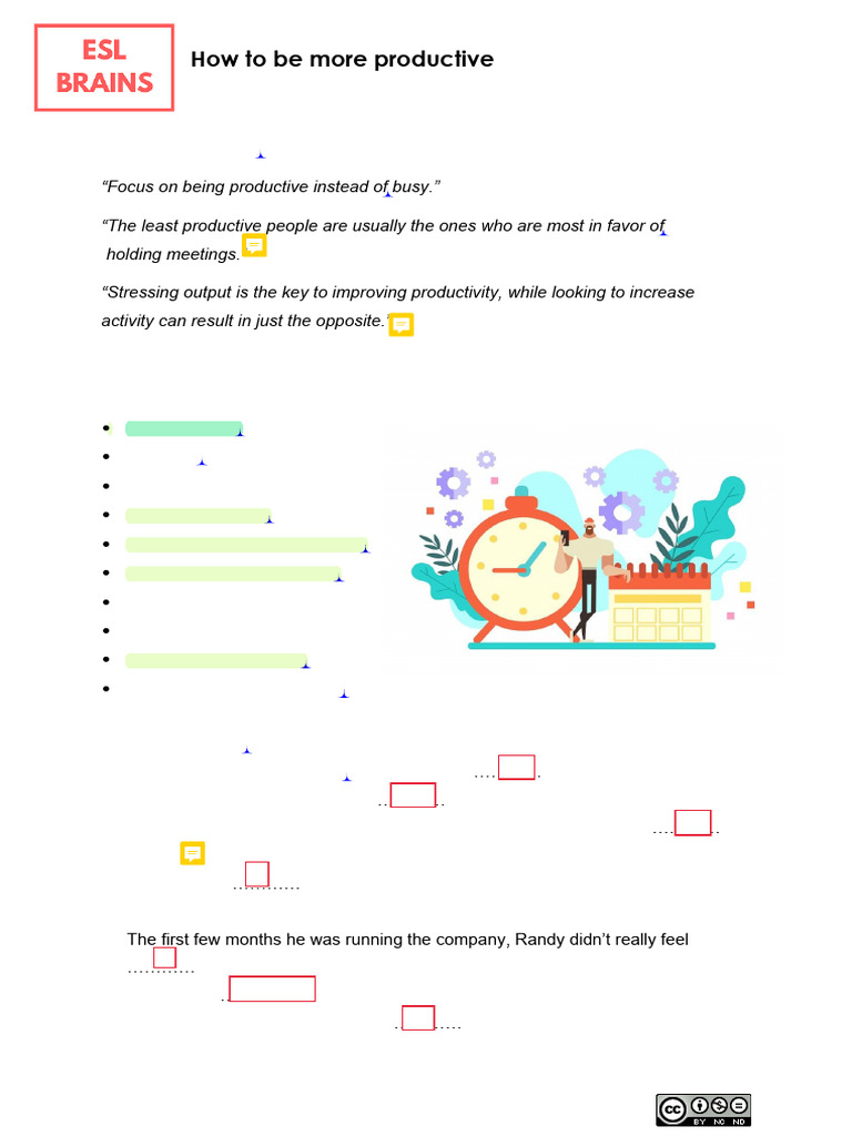 Productivity Tips for ESL Learners | PDF | Goal | Learning