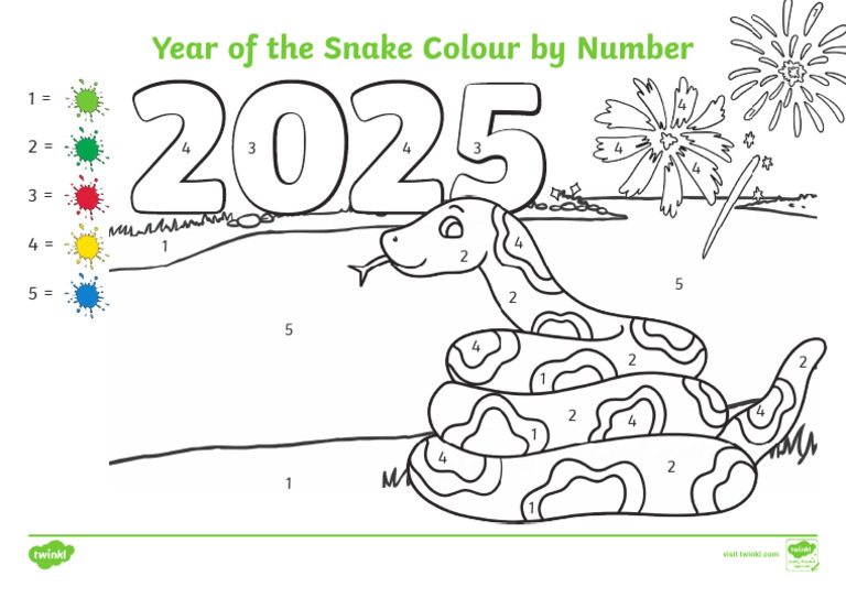 Year of the Snake Colour by Number | PDF