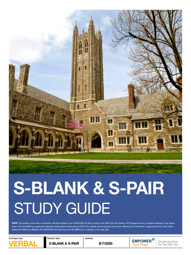 EMPOWER Test Prep S-Blank S-Pair Guide For The GRE Test | PDF ...