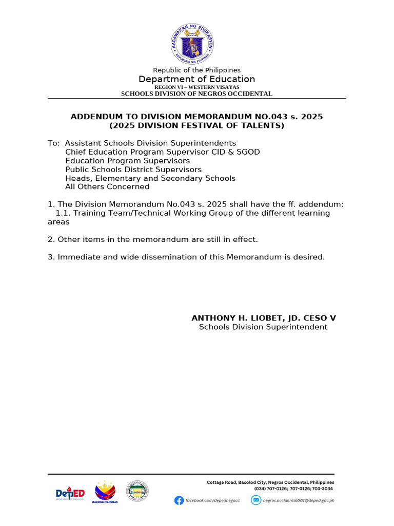 Addendum-DFOT-v.2 | PDF | Philippines