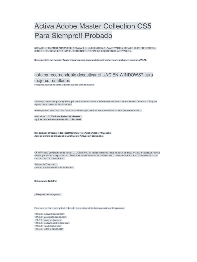 Activa Adobe Master Collection CS5 para Siempre | PDF | Negocios