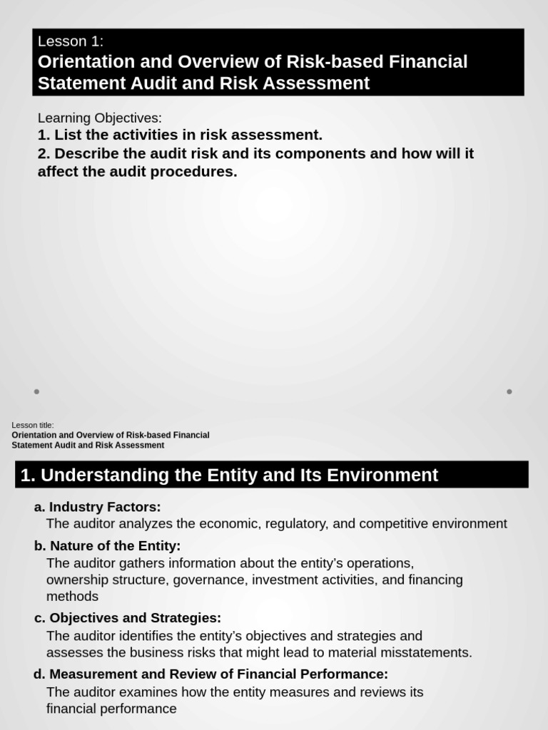 Risk Assessment Procedures | PDF | Audit | Risk Assessment