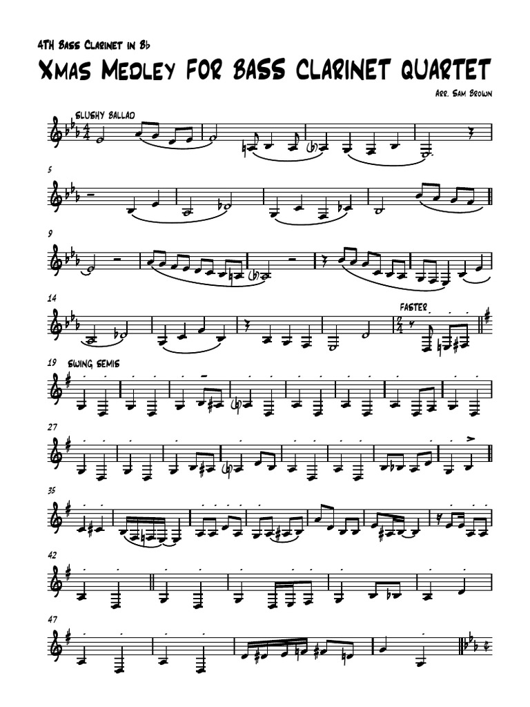 christmas medley Bass Clarinet | PDF