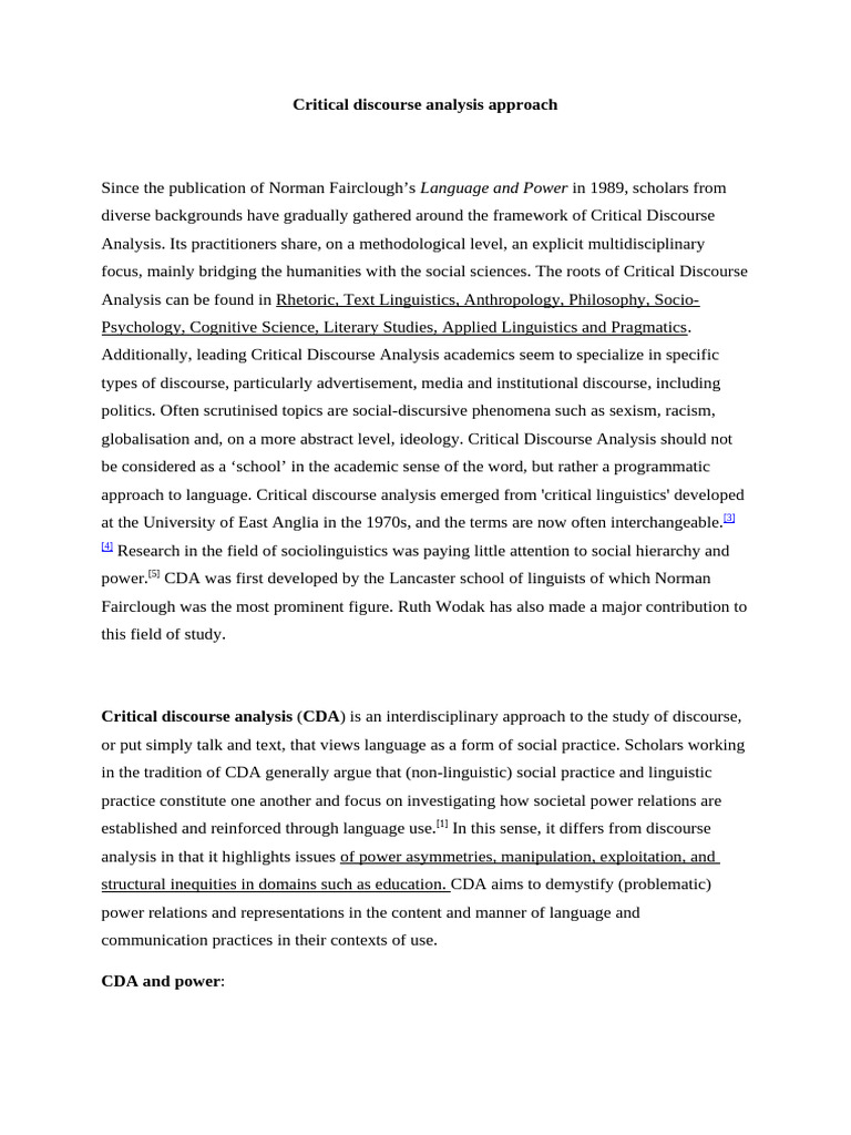 Understanding Critical Discourse Analysis | PDF | Liberal Arts ...