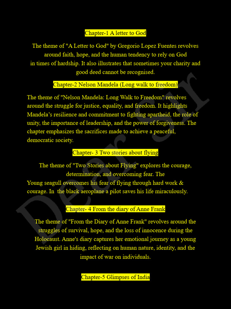 Class 10 Theme All Chapters Revised (1) | PDF | Courage | Love