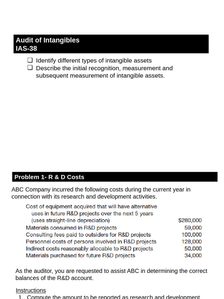 Audit of Intangibles | PDF | Intangible Asset | Money