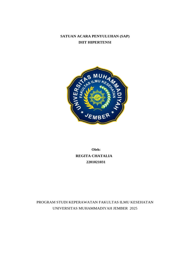 SAP Diit Hipertensi | PDF