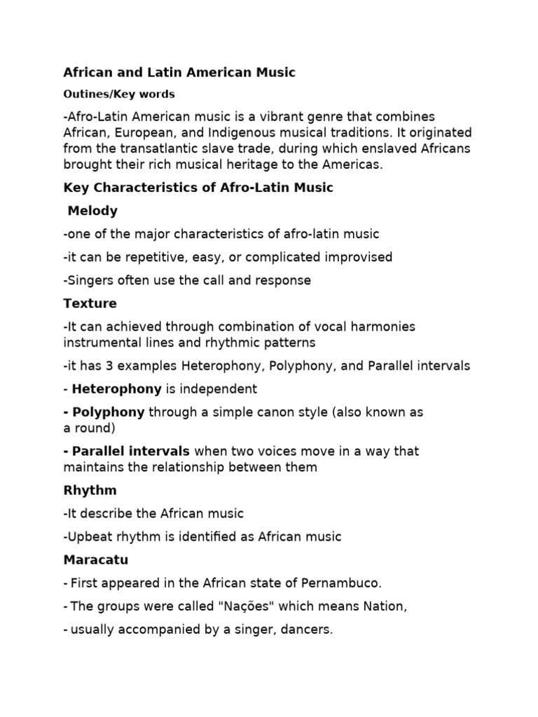 African and Latin American Music | PDF