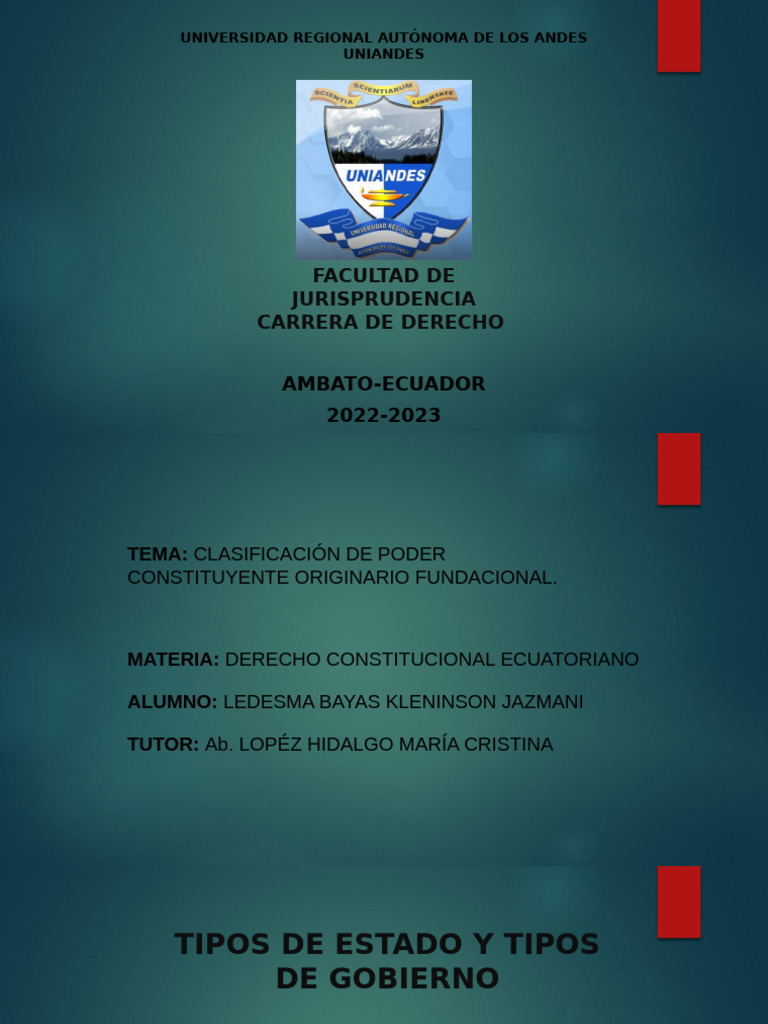 Presentación Tipos de Estado y Tipos de Gobierno. | PDF | Parlamento | Ejecutivo (gobierno)